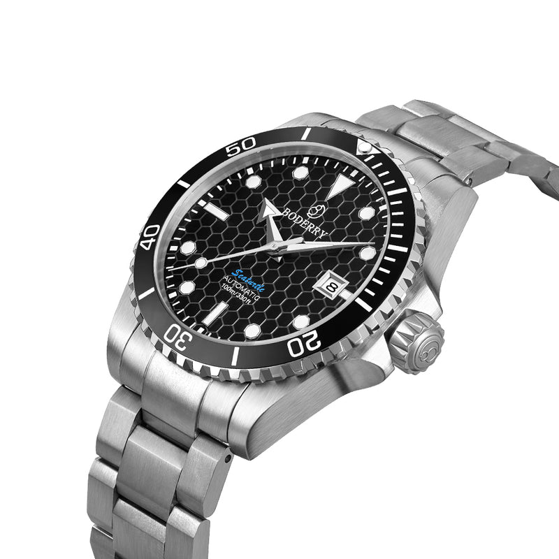 SEATURTLE.OCEAN(TITANIUM) - Automatic Titanium Diver Watch | Black/Ti-