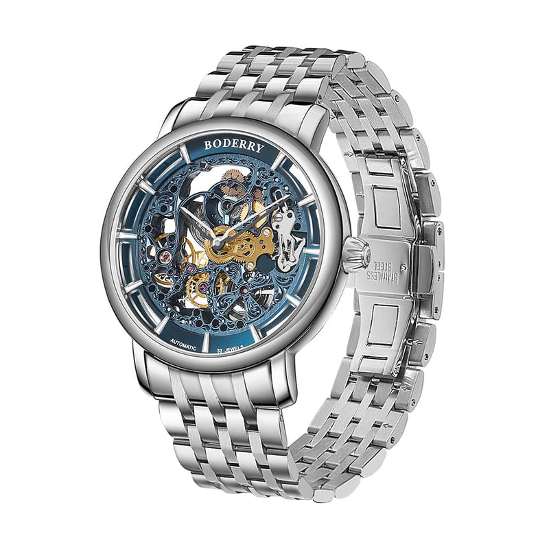 Boderry ELITE II - Micro-rotor Automatic Mechanical Watch | Blue