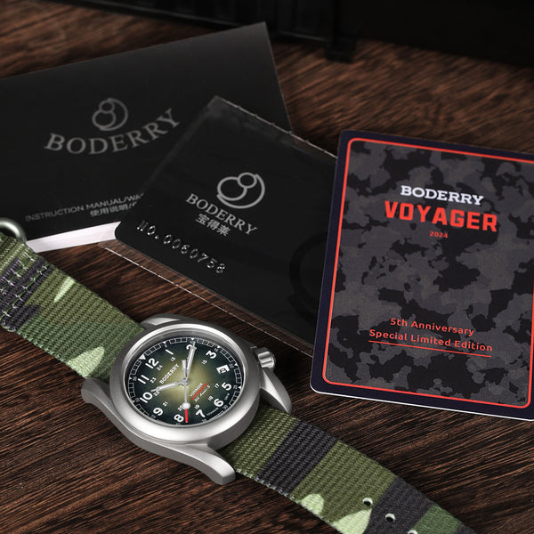 Boderry VOYAGER - 100M Waterproof Titanium Automatic Field watch