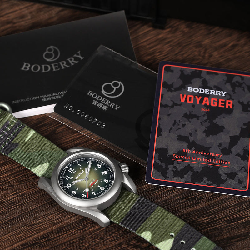 Boderry VOYAGER - 100M Waterproof Titanium Automatic Field watch