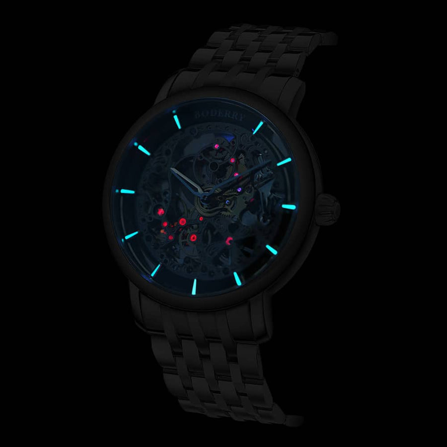 Boderry ELITE II - Micro-rotor Automatic Mechanical Watch | Silver