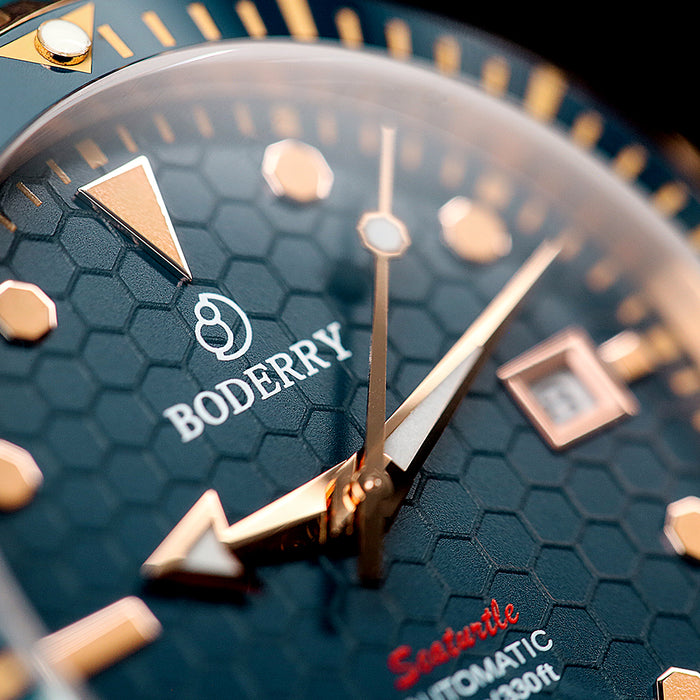 SEATURTLE.OCEAN(BRONZE) - Automatic Bronze Diver Watch | Sea Blue/FKM