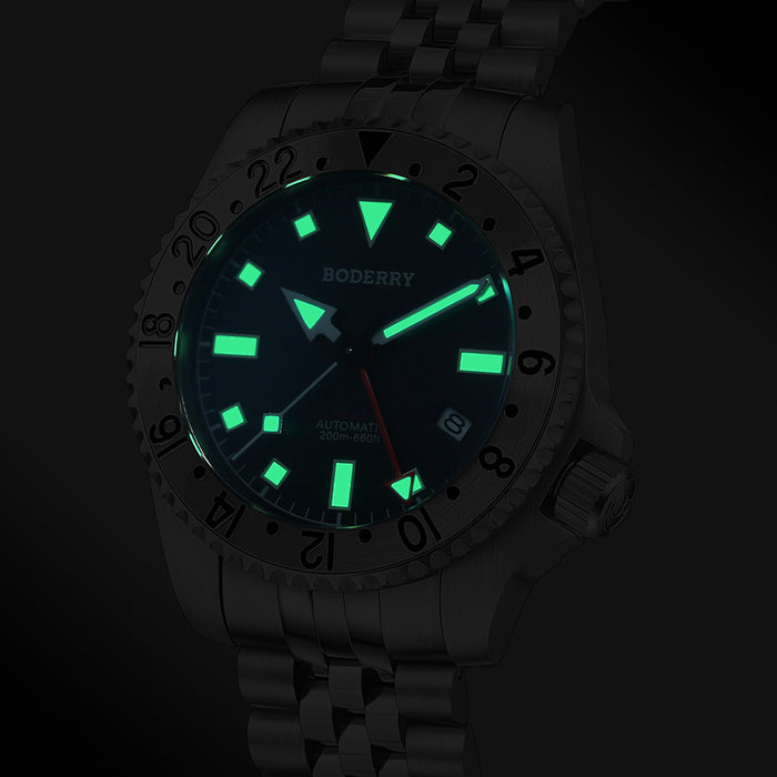 ADMIRAL GMT - 200M Waterproof Titanium Automatic Diver Watch | Black-T