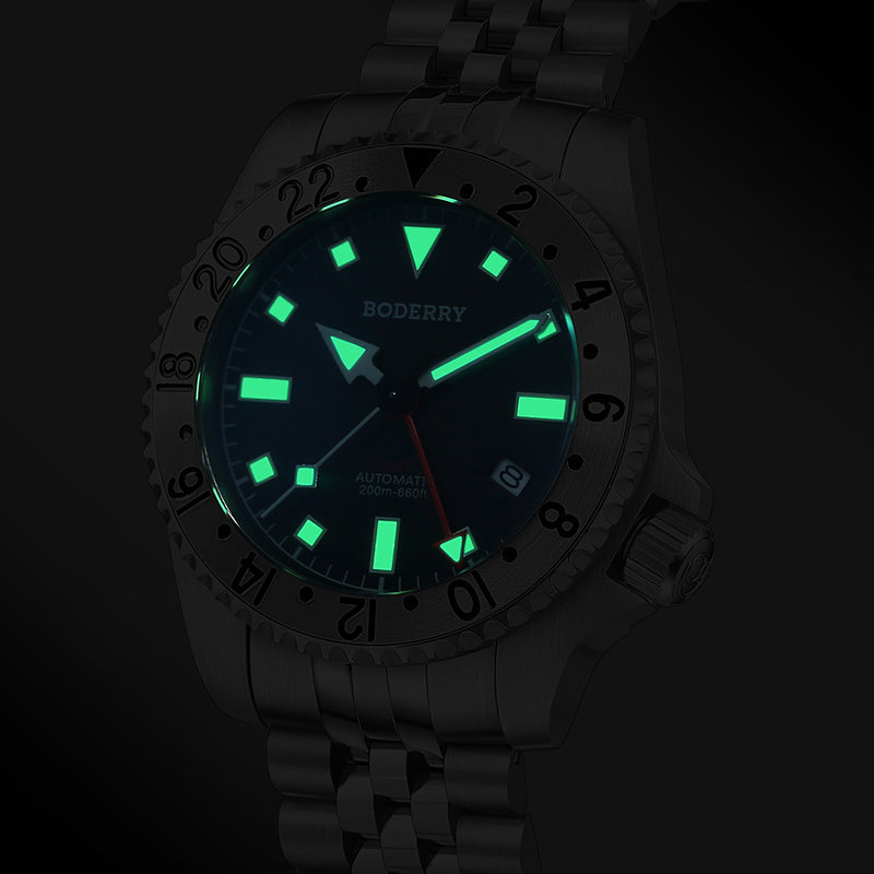 ADMIRAL GMT - 200M Waterproof Titanium Automatic Diver Watch | Black-T