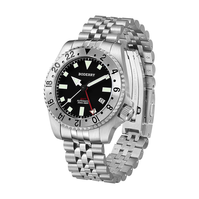 ADMIRAL GMT - 200M Waterproof Titanium Automatic Diver Watch | Black-T