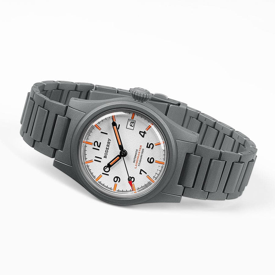 LANDMASTER - 100M Waterproof Titanium Automatic Field Watch | White-br