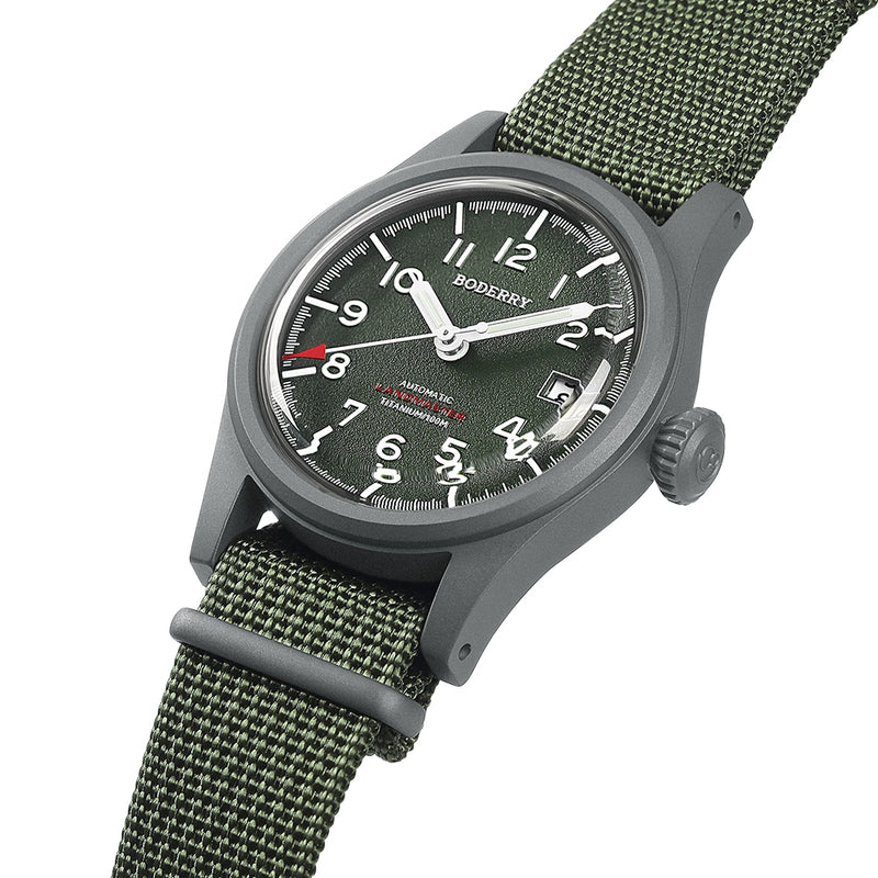 LANDMASTER - 100M Waterproof Titanium Automatic Field Watch | Green