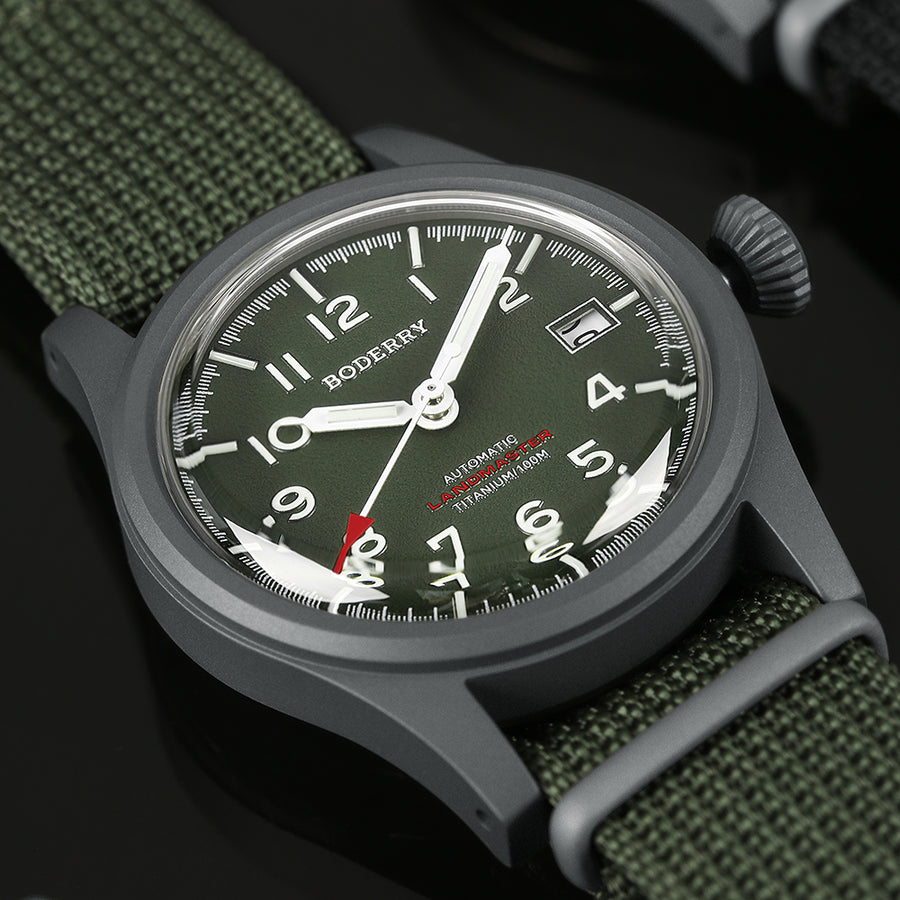 LANDMASTER - 100M Waterproof Titanium Automatic Field Watch | Green