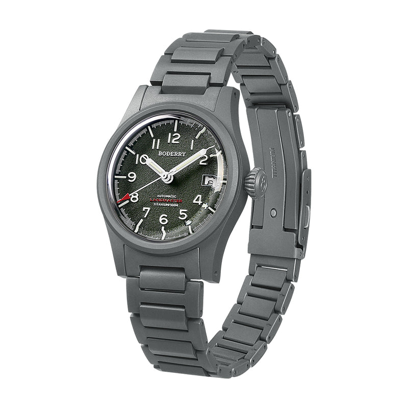 LANDMASTER - 100M Waterproof Titanium Automatic Field Watch | Green-br