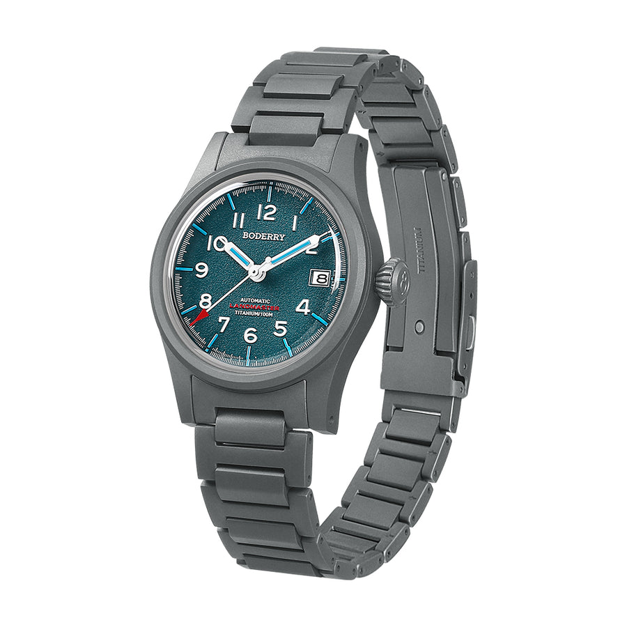 LANDMASTER - 100M Waterproof Titanium Automatic Field Watch | Blue-bra