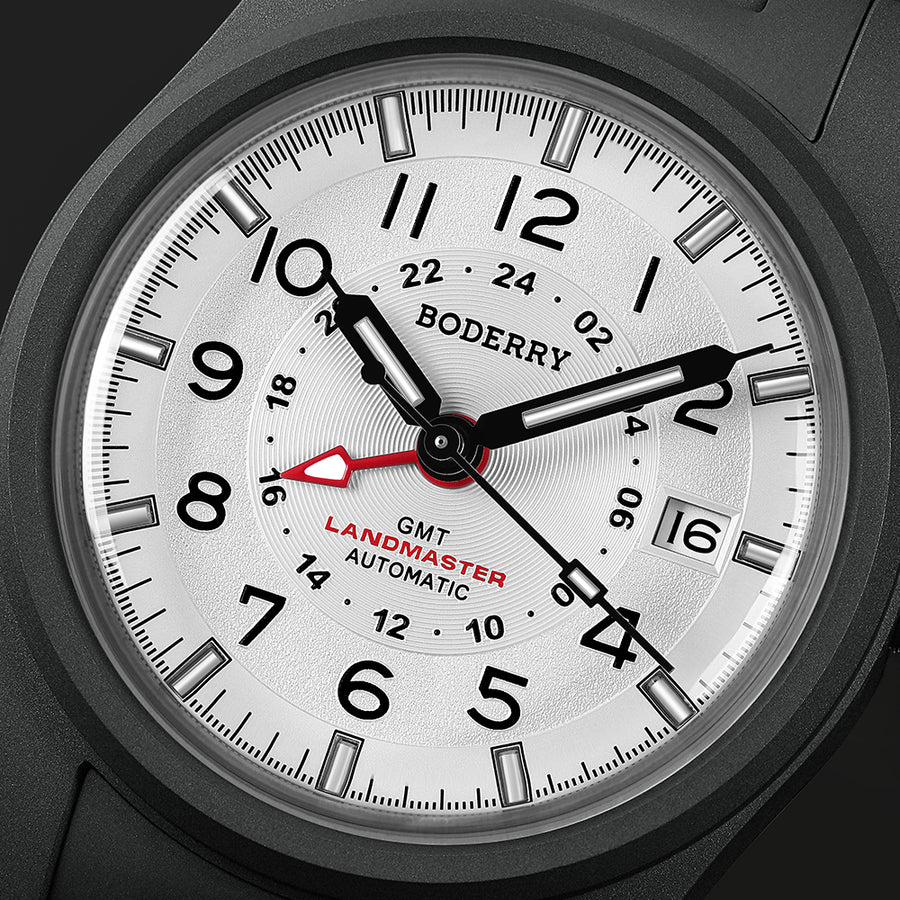 LANDMASTER GMT – Titanium Automatic Tritium Field Watch | White-bracel