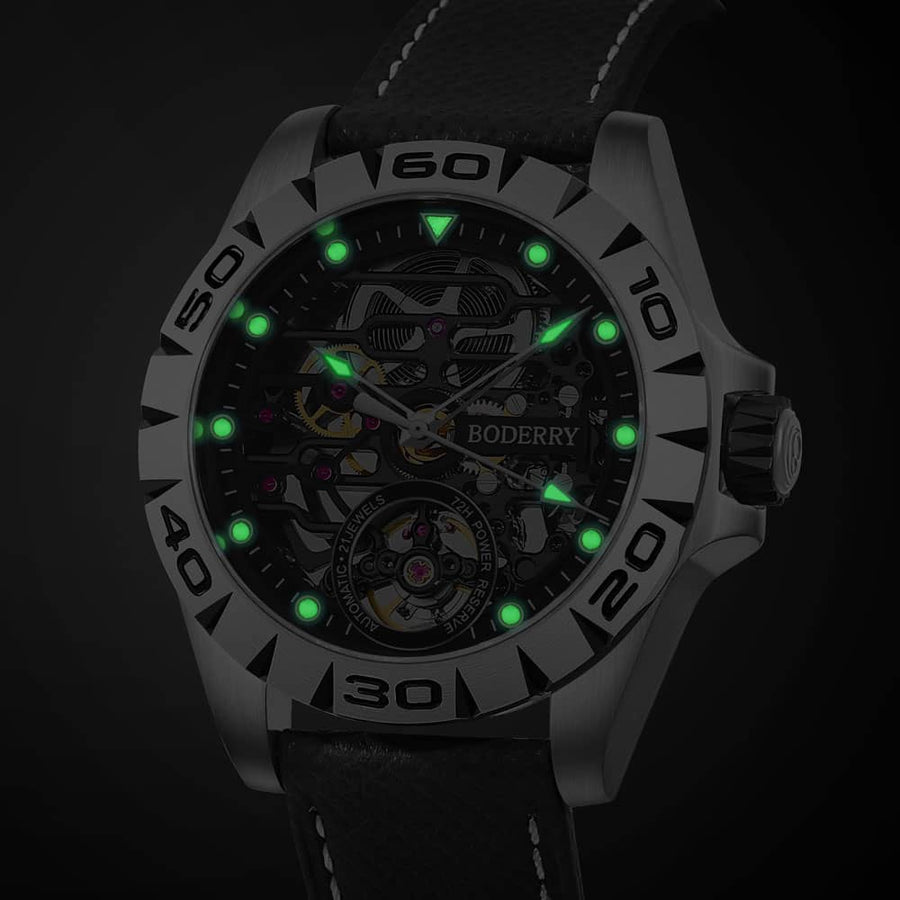 Mens Skeleton Titanium Watch - Boderry Urban Watch