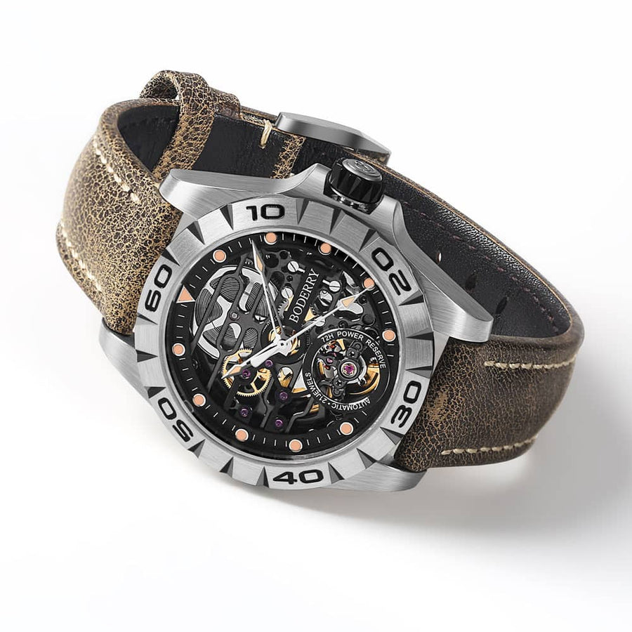 Mens Skeleton Titanium Watch - Boderry Urban Watch