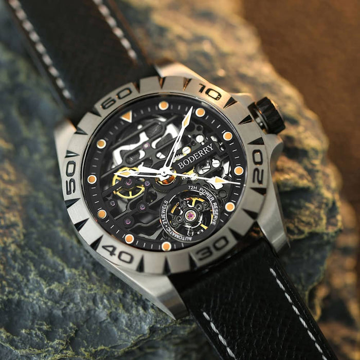 BODERRY URBAN SKELETON(TITANIUM) Ver 2.0-Silver Hands - 3-Hand Hi-beat ...