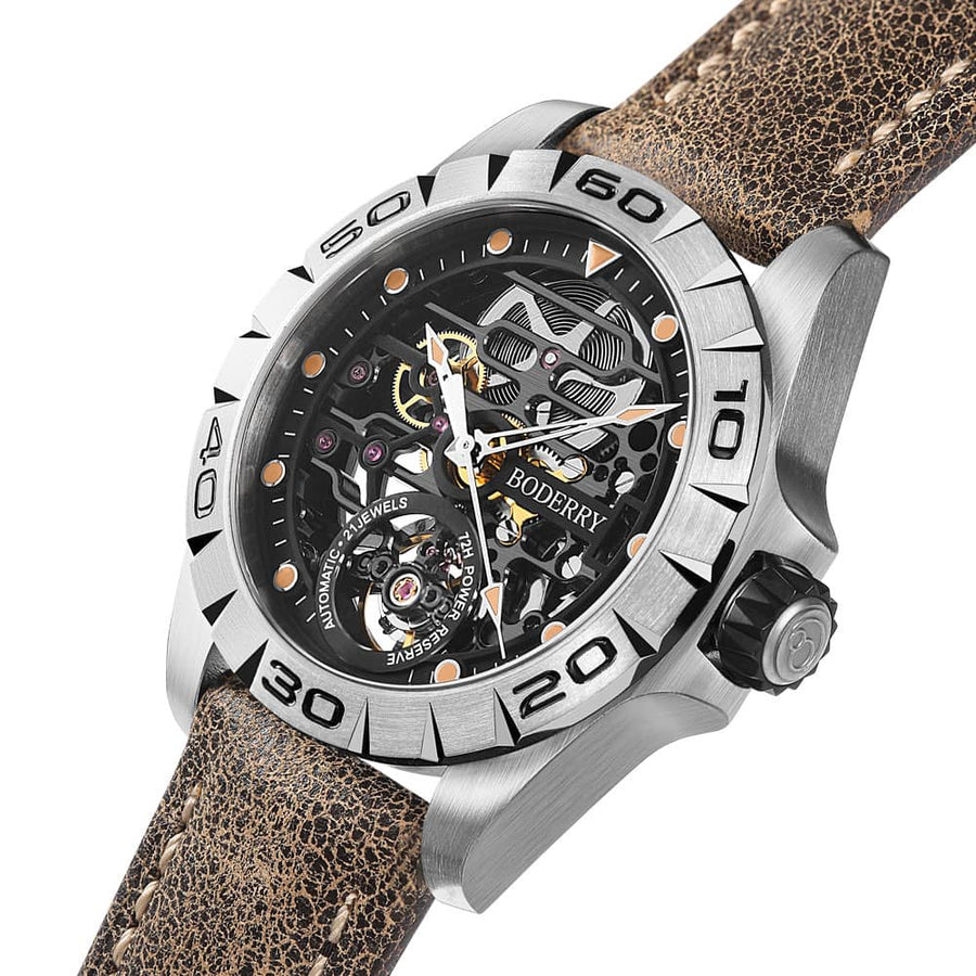 Mens Skeleton Titanium Watch - Boderry Urban Watch